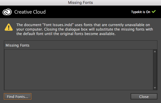 Adobe InDesign CC Font Issues – Hocking Design