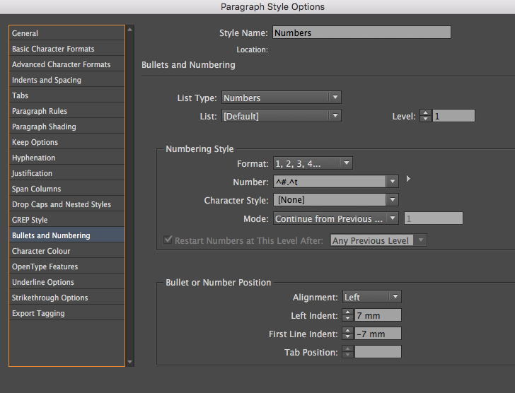 Creating a paragraph style for figure numbers InDesign CC – Hocking Design