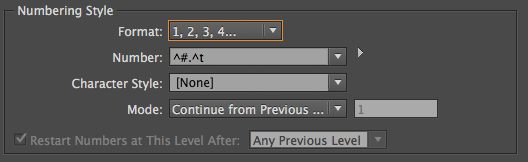 Change the full stop in numbered list InDesign CC – Hocking Design